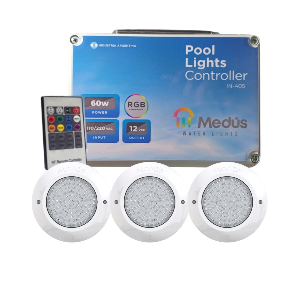 Kit Luces Led Rgb Para Piscinas De Hormigón - Completo
